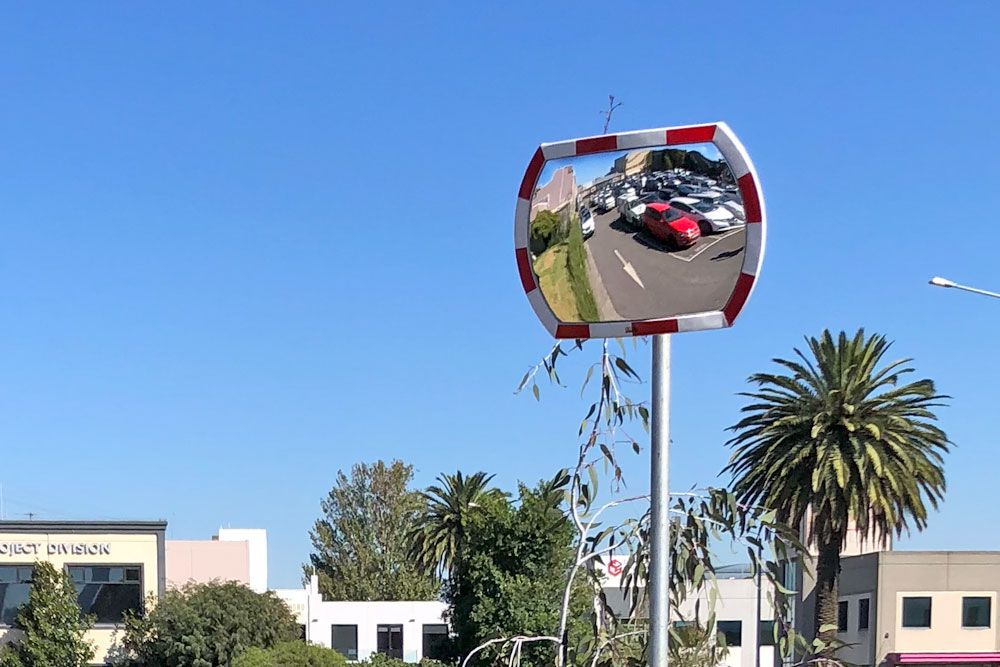 Hi-Vis Roundtangular Safety Mirror